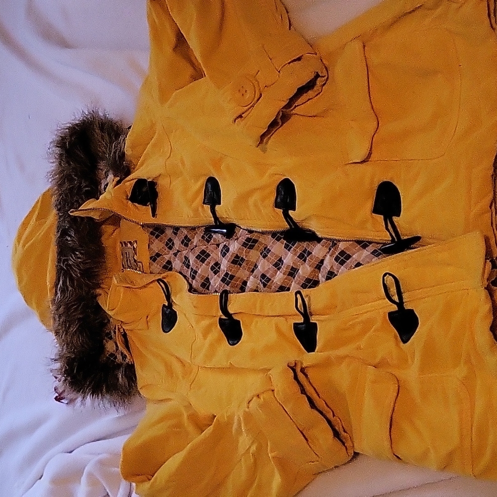 Yellow Utility Coat With Detachable Hood - Gem